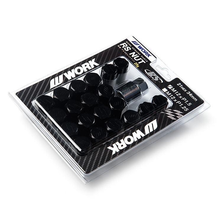 WORK RS TYPE CLOSED & LUG NUTS BLACK